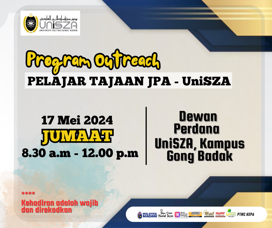 Muat Turun Hebahan - PROGRAM OUTREACH JPA BERSAMA TAJAAN JPA - UniSZA